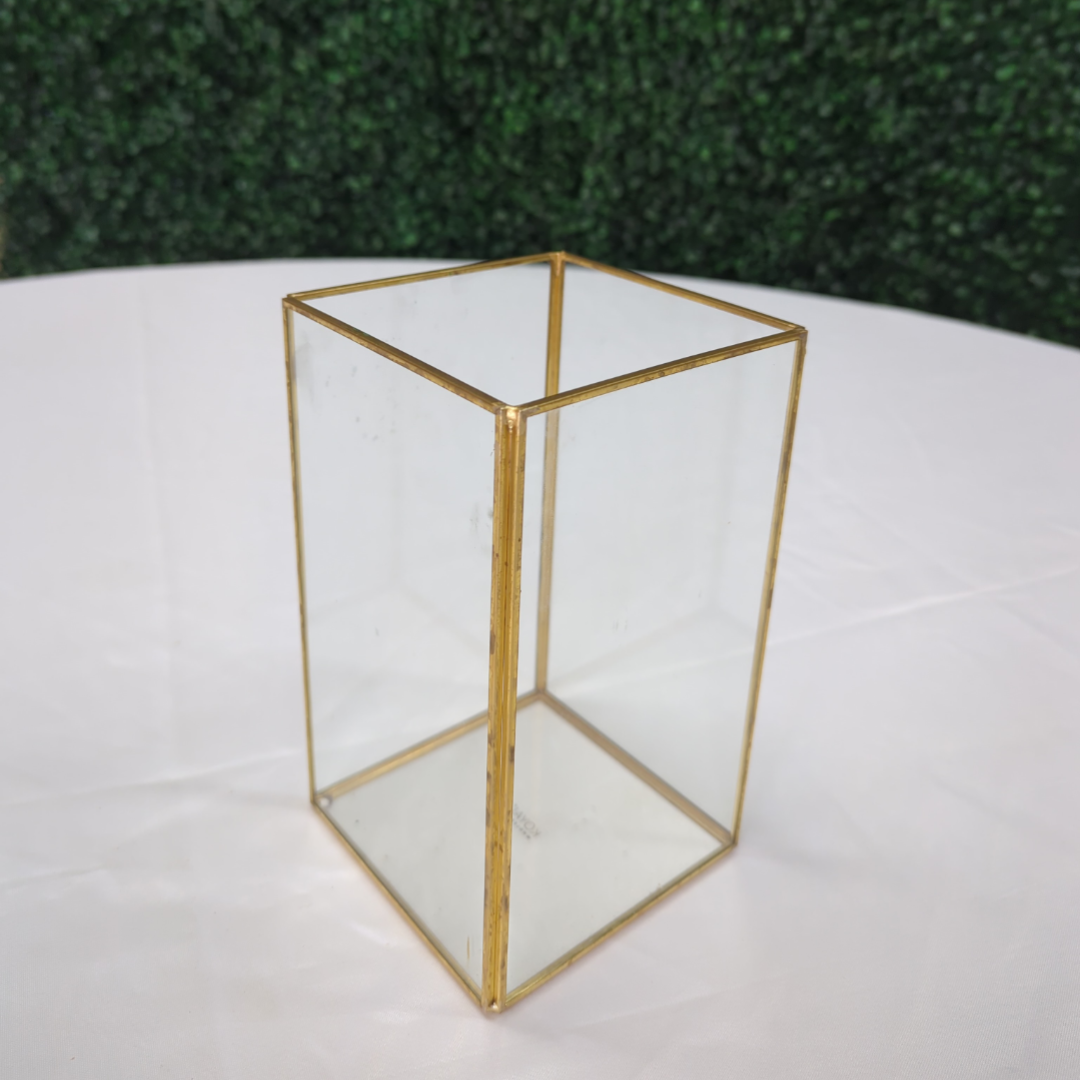 Gold Frame Square Glass Lanterns- 3 sizes - The Wedding Shop