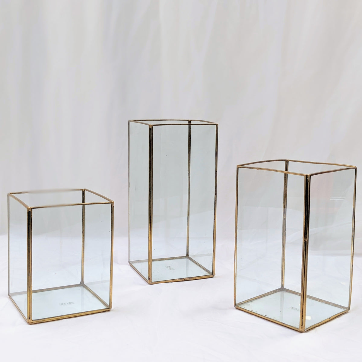 Gold Frame Square Glass Lanterns- 3 sizes – The Wedding Shop