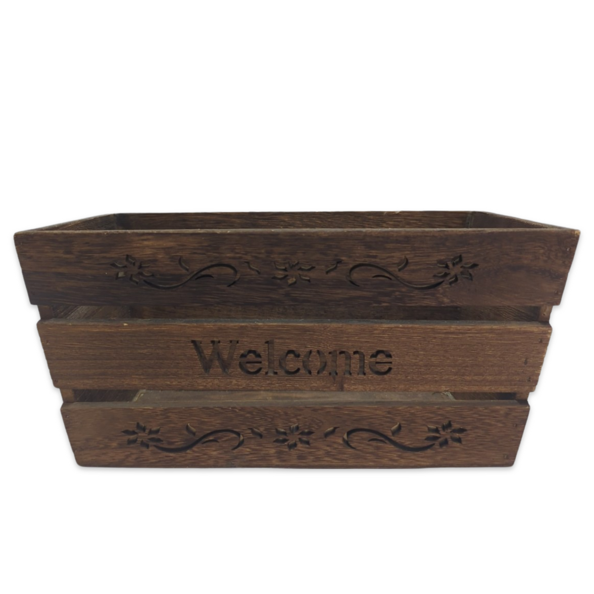 Dark Wood Welcome Crate – The Wedding Shop