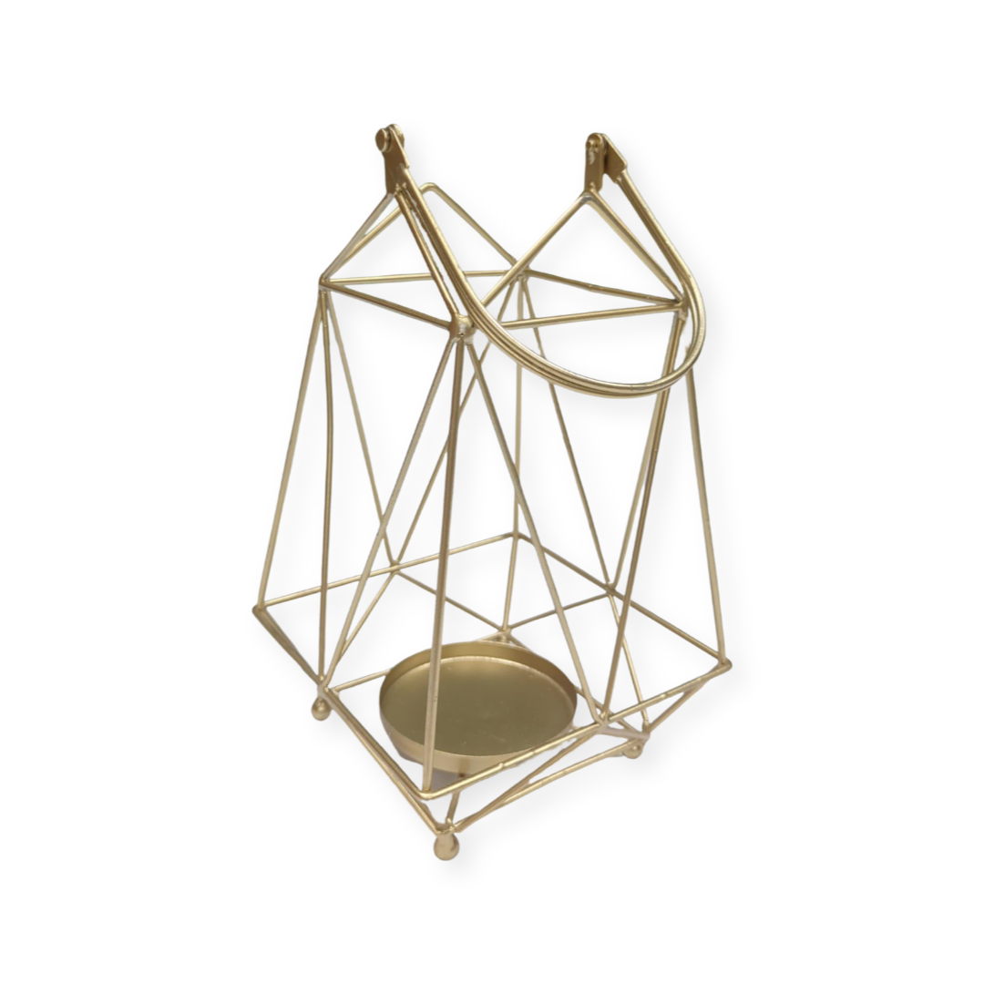 Gold Square Geo Lantern – The Wedding Shop