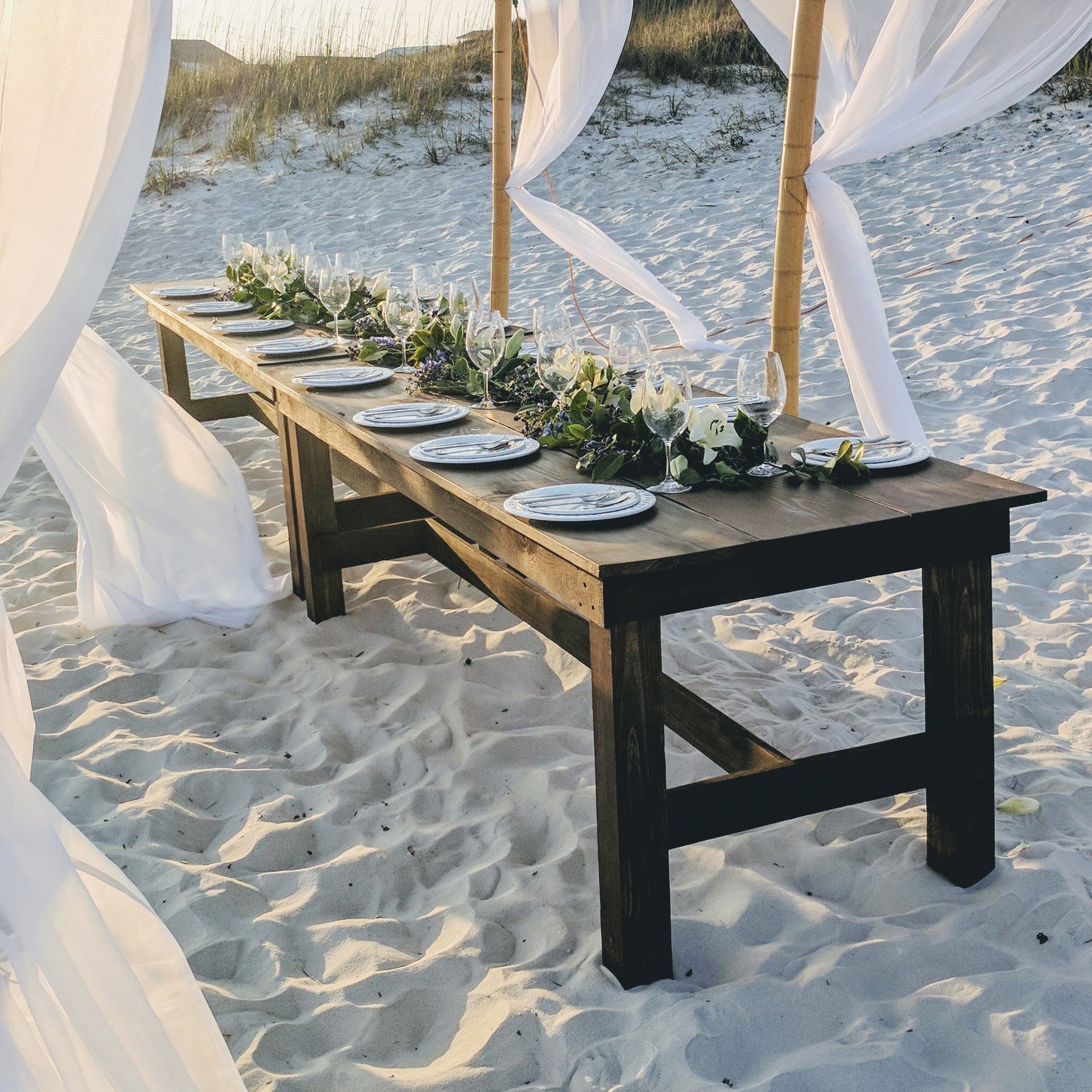 8' Farmhouse Table Rental – The Wedding Shop
