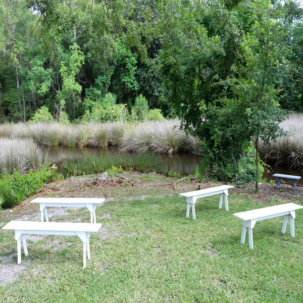 5' White Bench Rental - The Wedding Shop